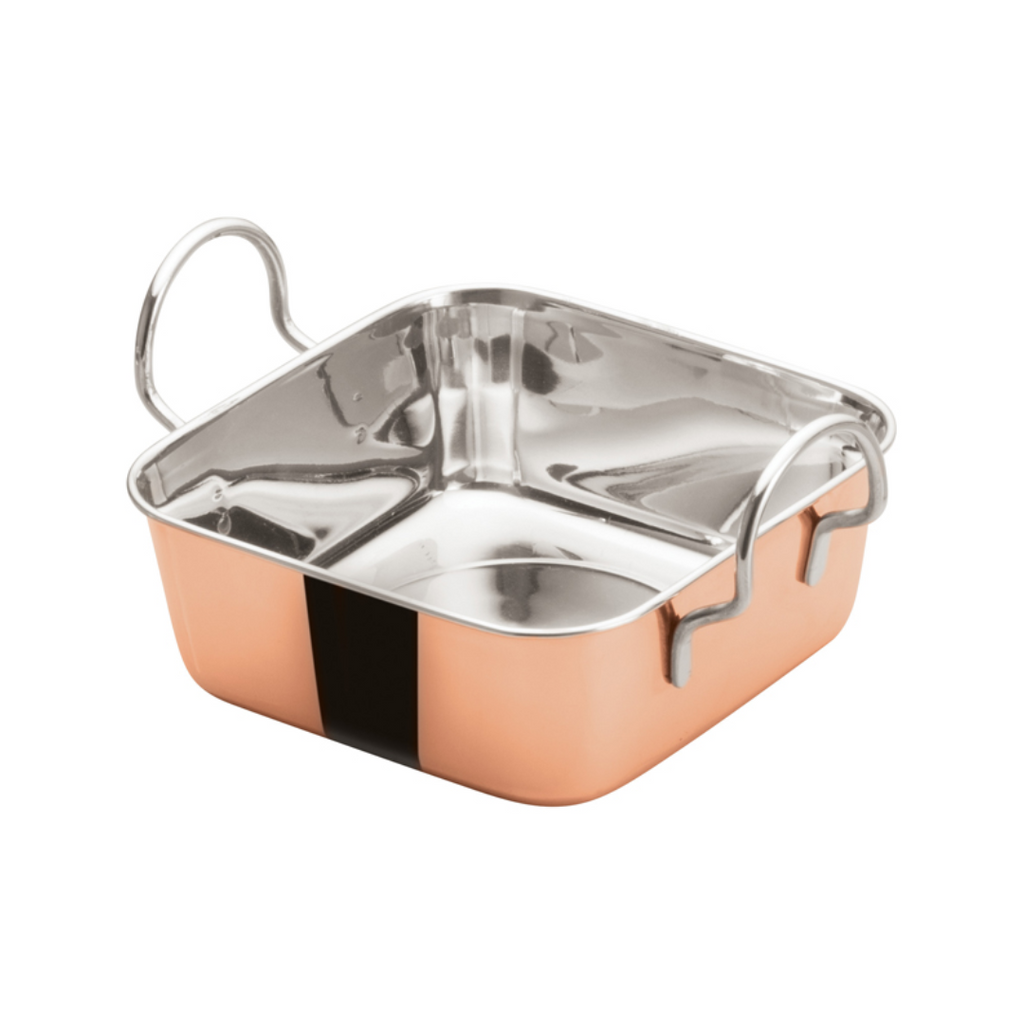 Copper Plated Mini Roasting Pan Serving Dish with 2 Handle - Winco